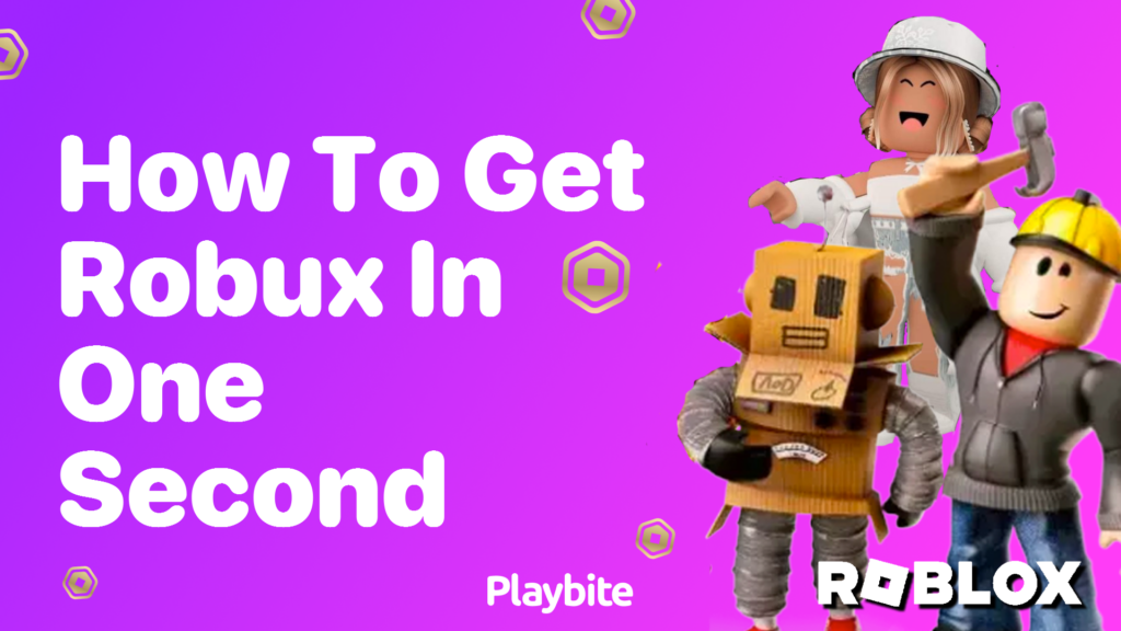 How to get Robux in One Second - Playbite