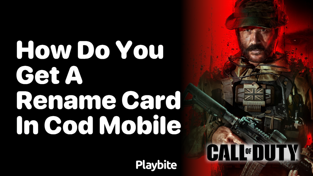 How Do You Get a Rename Card in COD Mobile? - Playbite