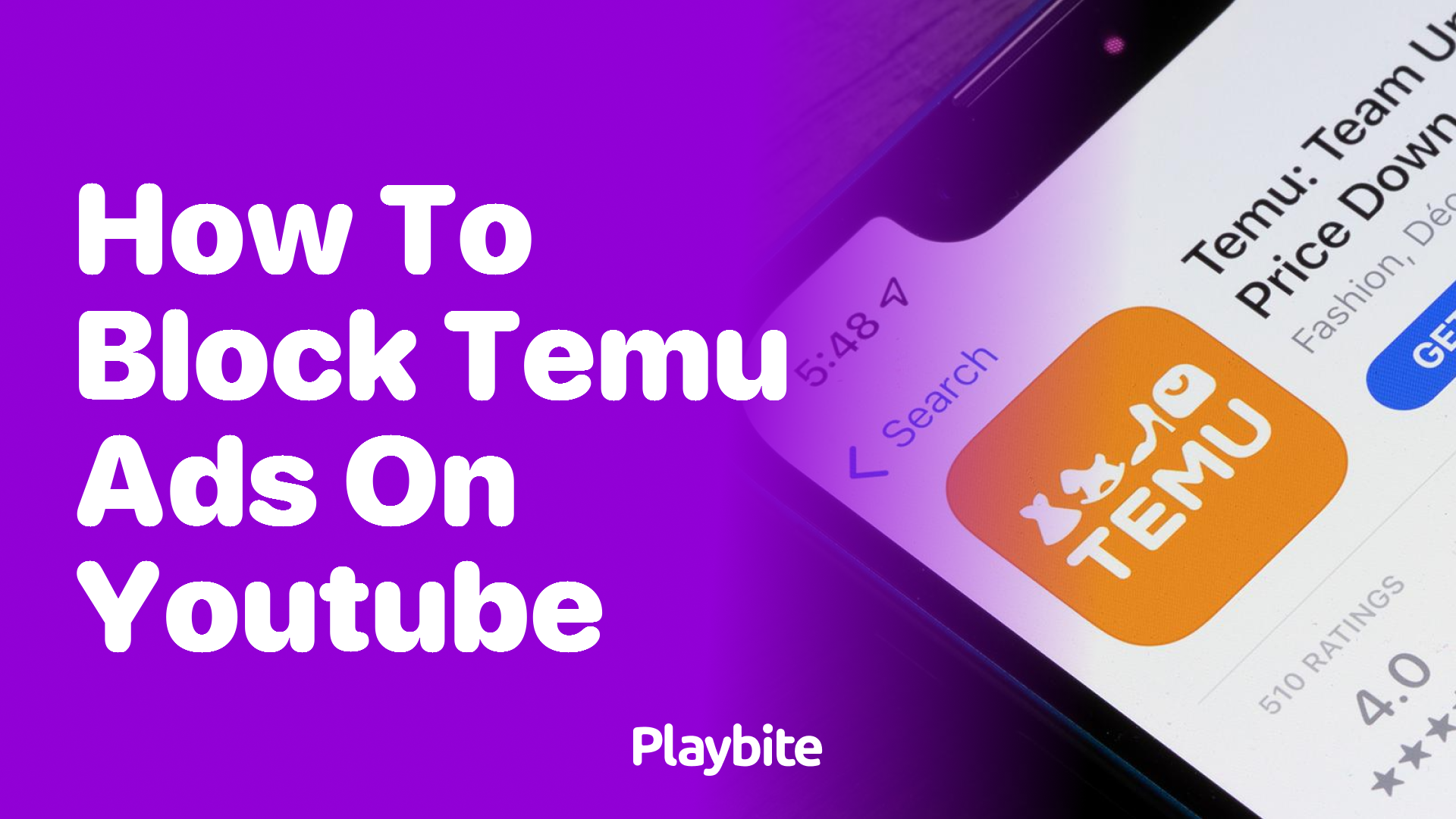 How to Block Temu Ads on YouTube - Playbite