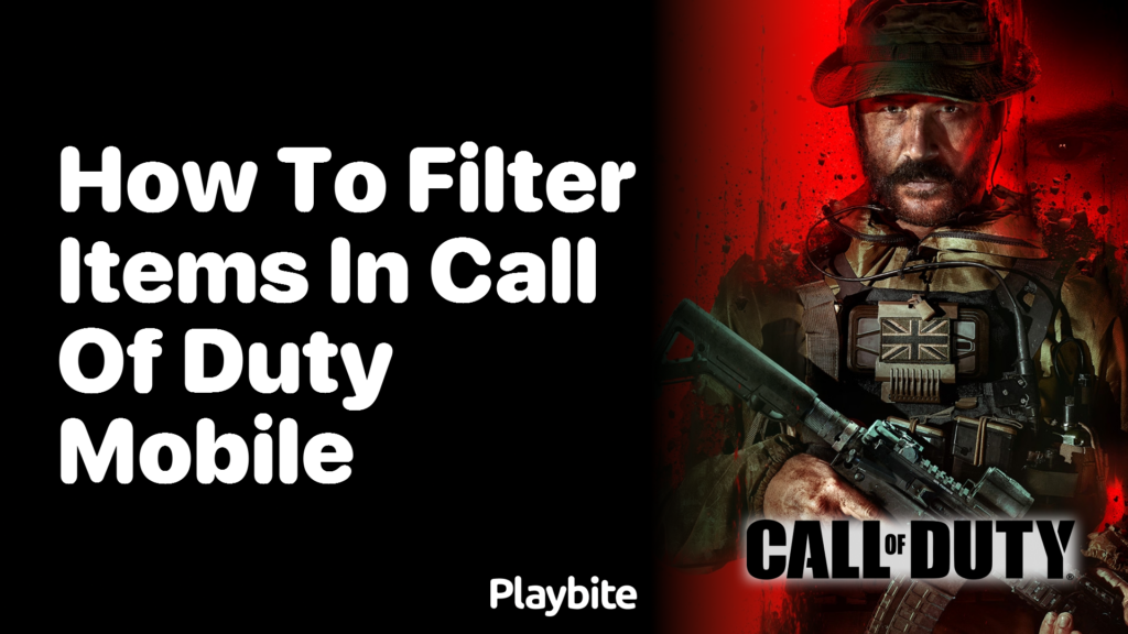 How to Filter Items in Call of Duty Mobile - Playbite