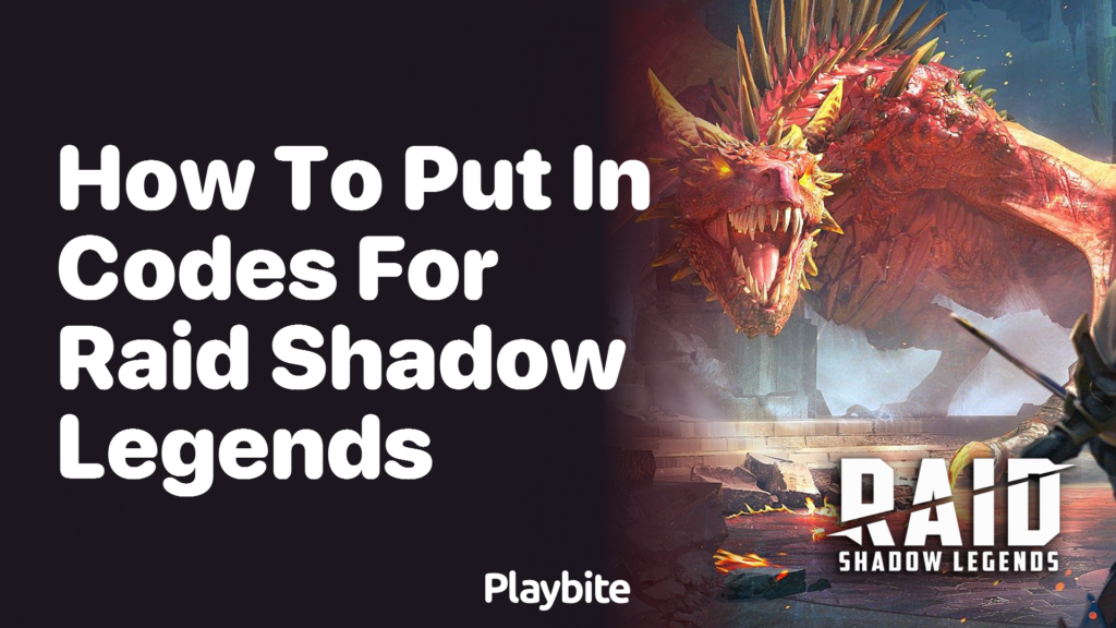 How to Put in Codes for Raid Shadow Legends - Playbite