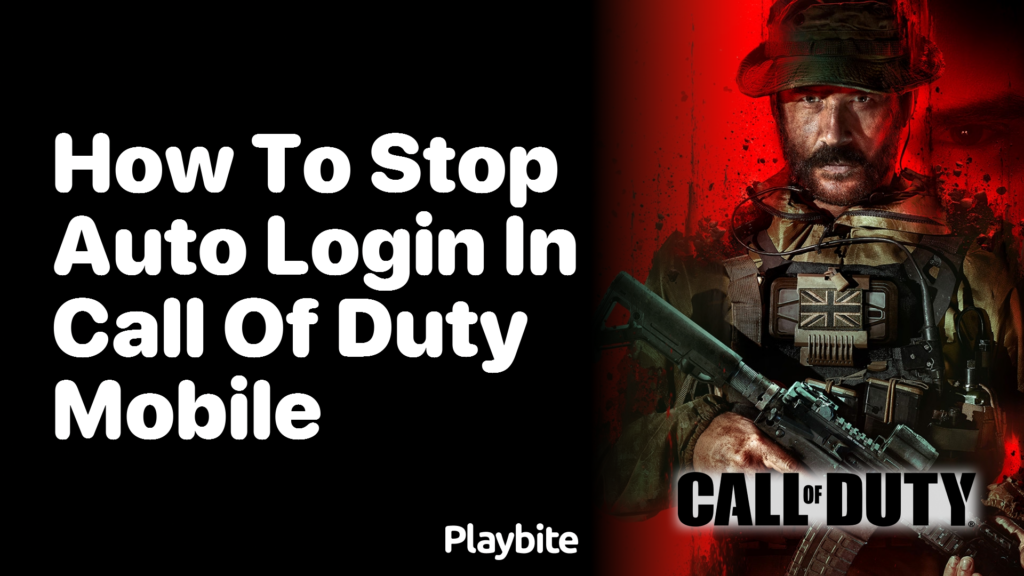 How to Stop Auto Login in Call of Duty Mobile - Playbite