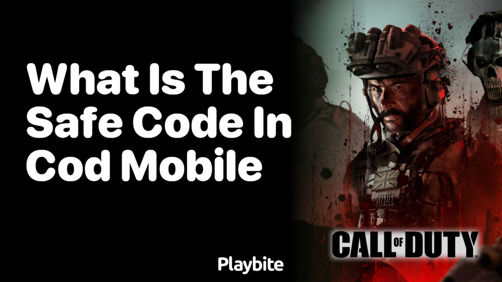 What is the Safe Code in COD Mobile? - Playbite