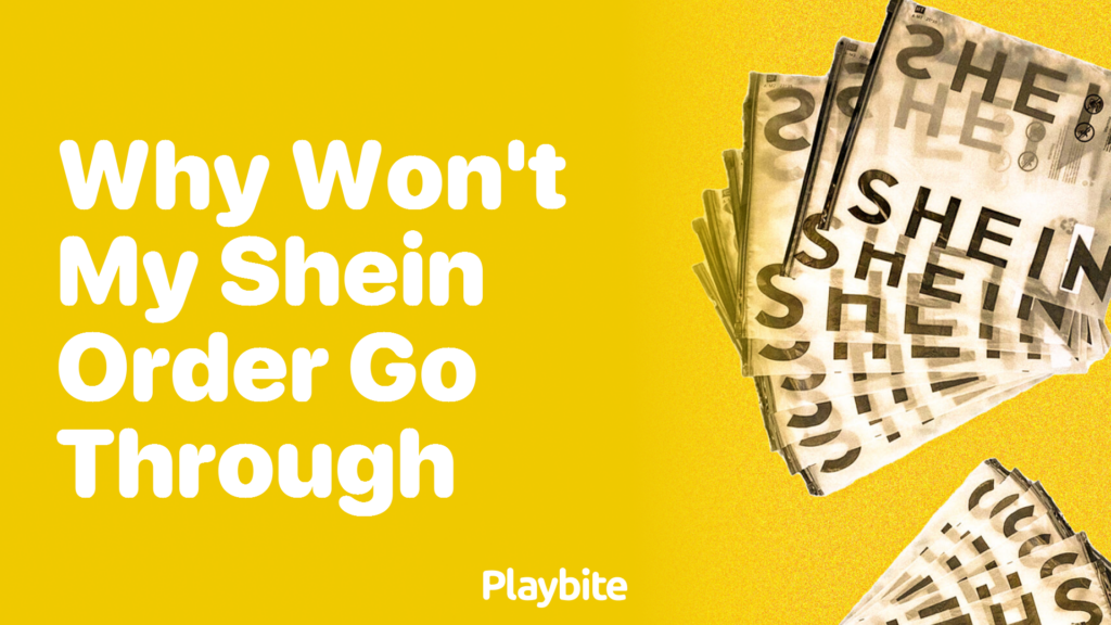 Why Won't My SHEIN Order Go Through? Understanding Common Issues - Playbite